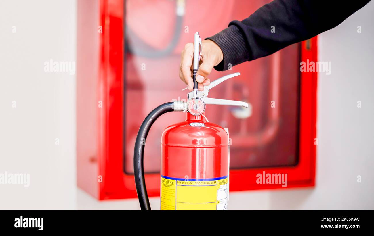 Engineer checking Industrial fire control system,Fire Alarm controller ...