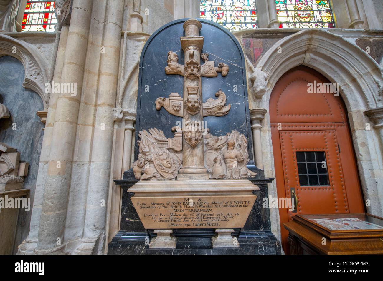 Captain John Baker monument in Westminster Abbey. The church is World ...