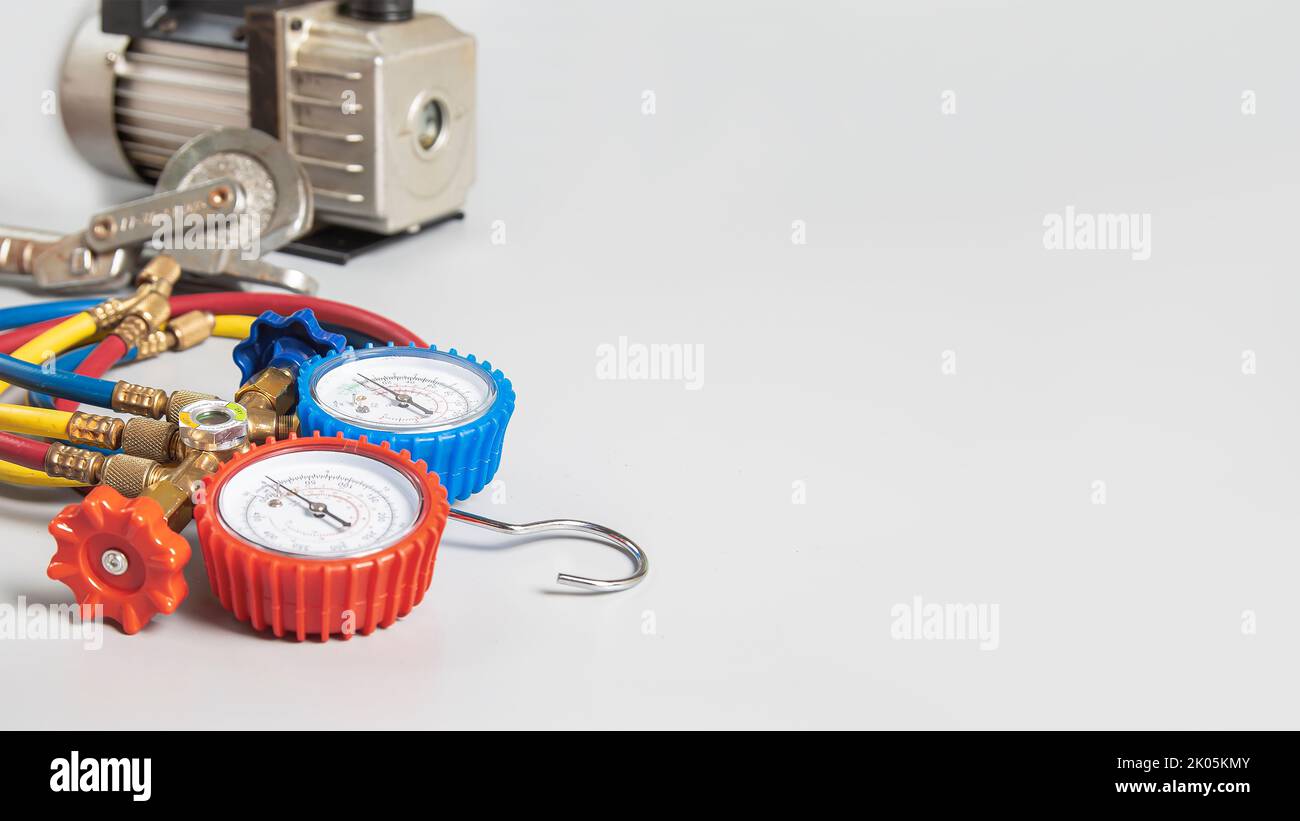 Tools for air conditioning repair and maintenance Stock Photo - Alamy