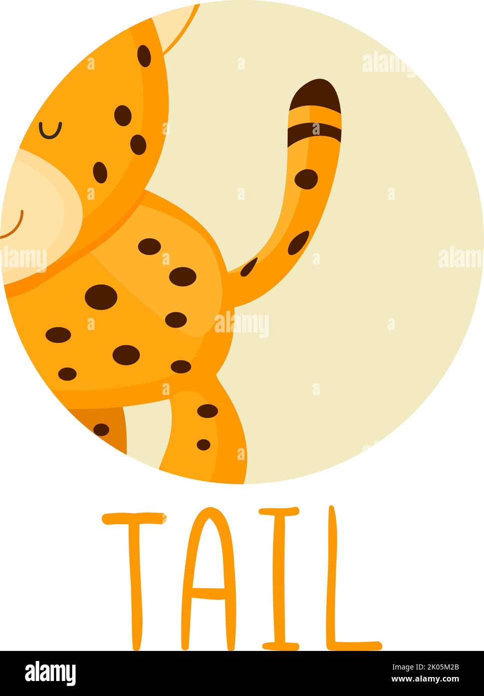 Illustration of a Cheetah or Big Cat Animal Showing Its Tail. Learning ...