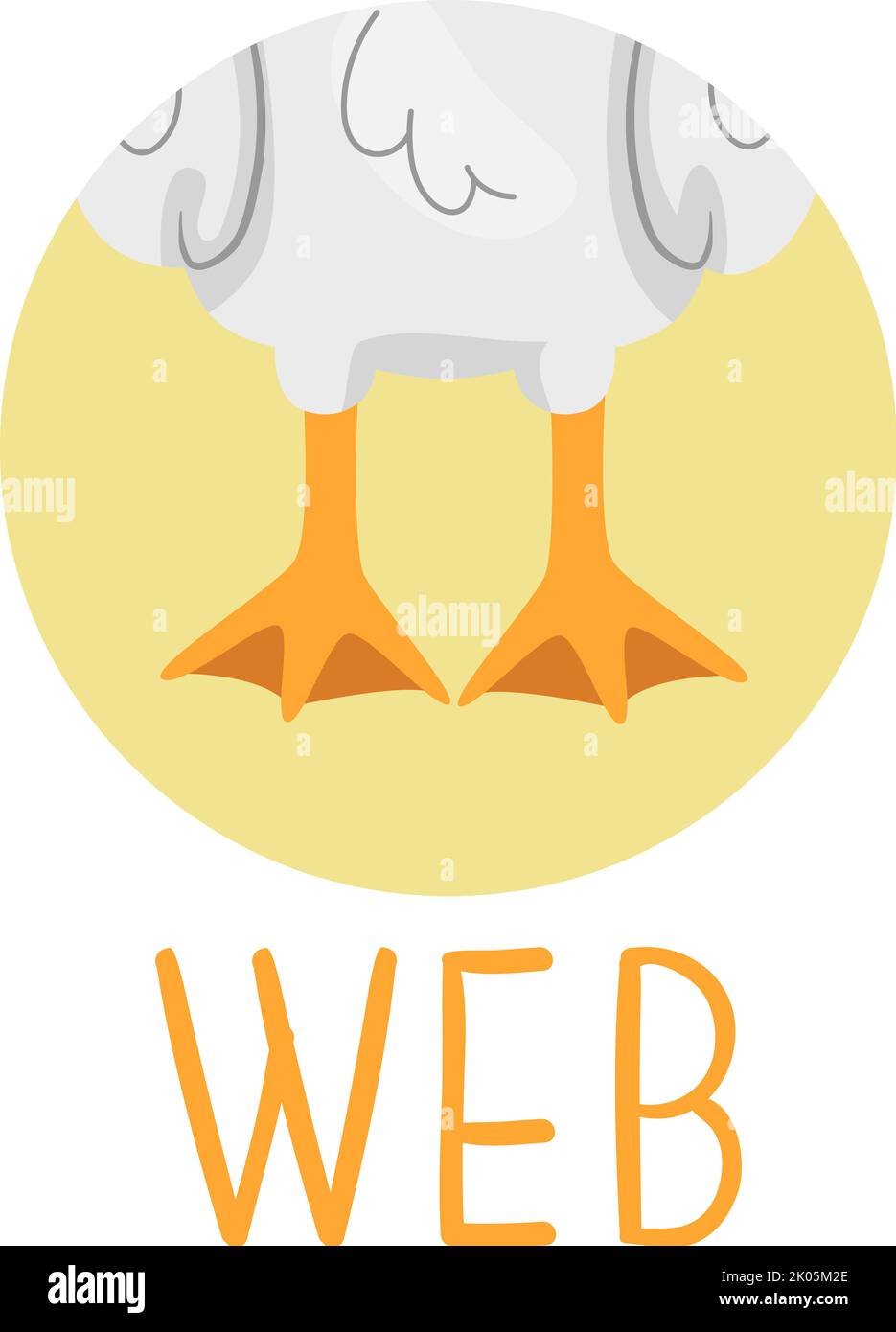 Illustration of a Duck Animal Showing Its Web Feet. Learning Body Parts ...