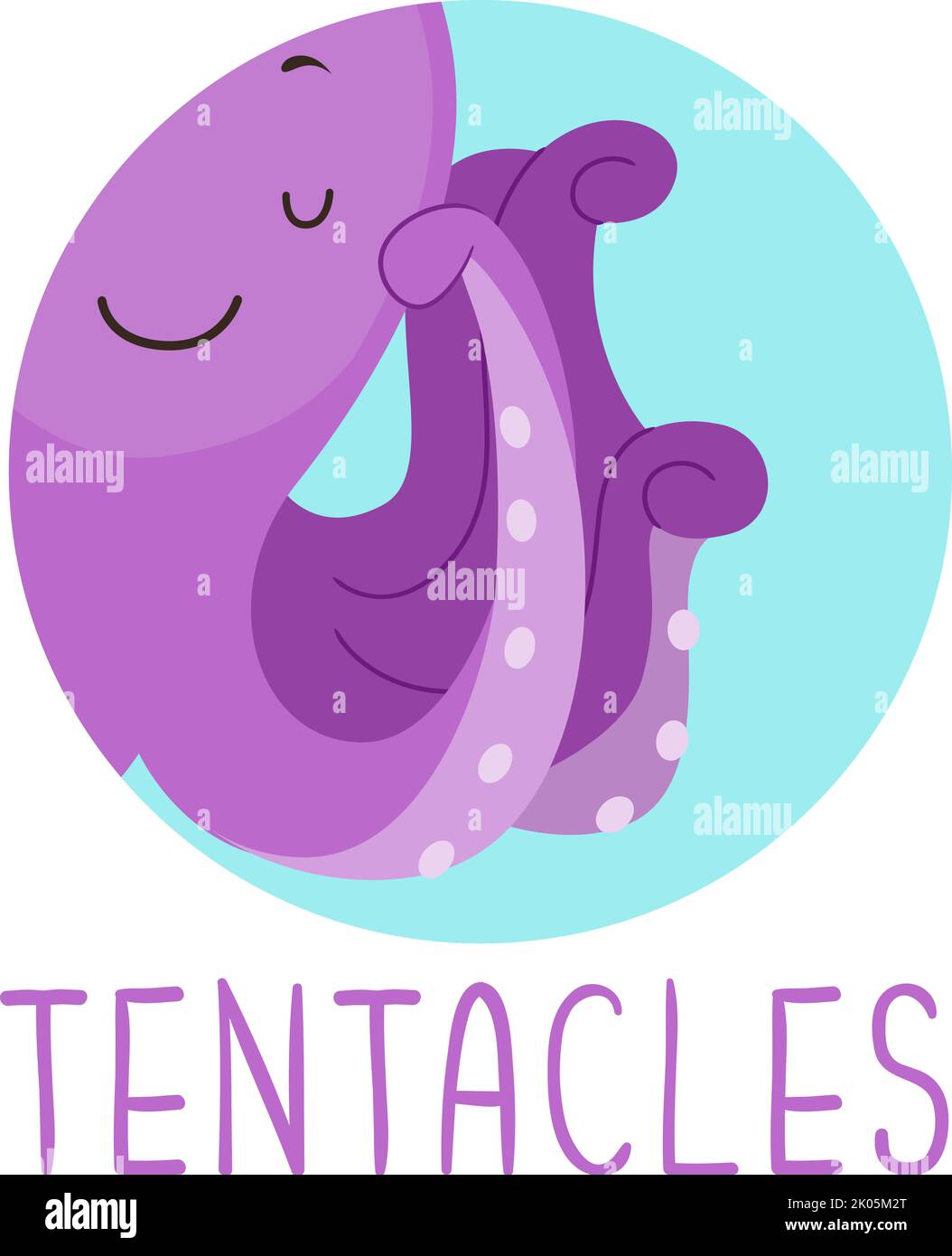 Illustration of a Octopus Animal Showing Its Tentacles. Learning Body ...