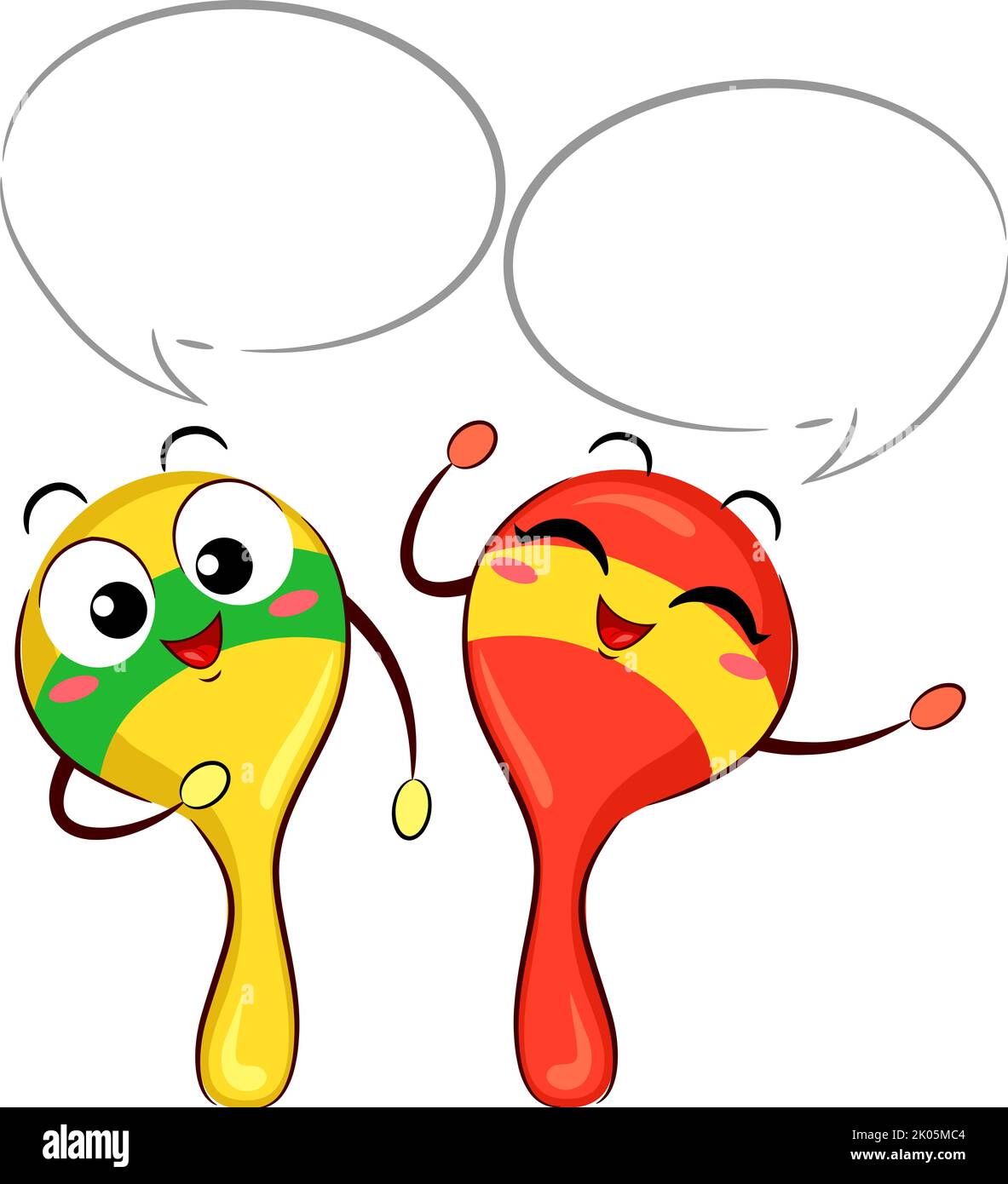 Illustration of Mascot Maracas Musical Instrument Talking with Speech ...
