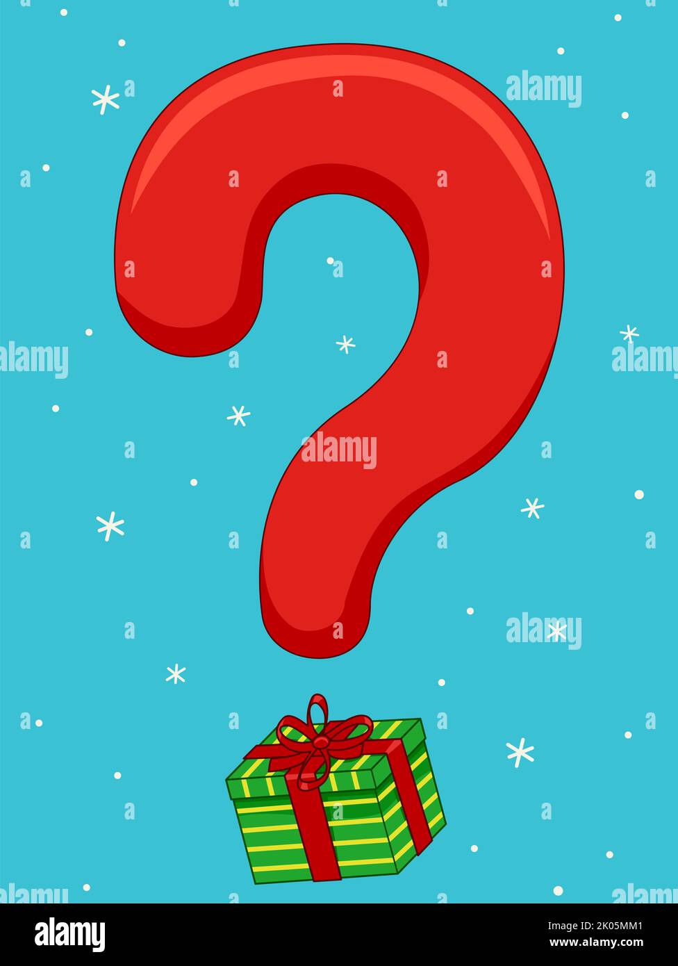Illustration of Christmas Gift as Part of Big Question Mark Stock Photo ...