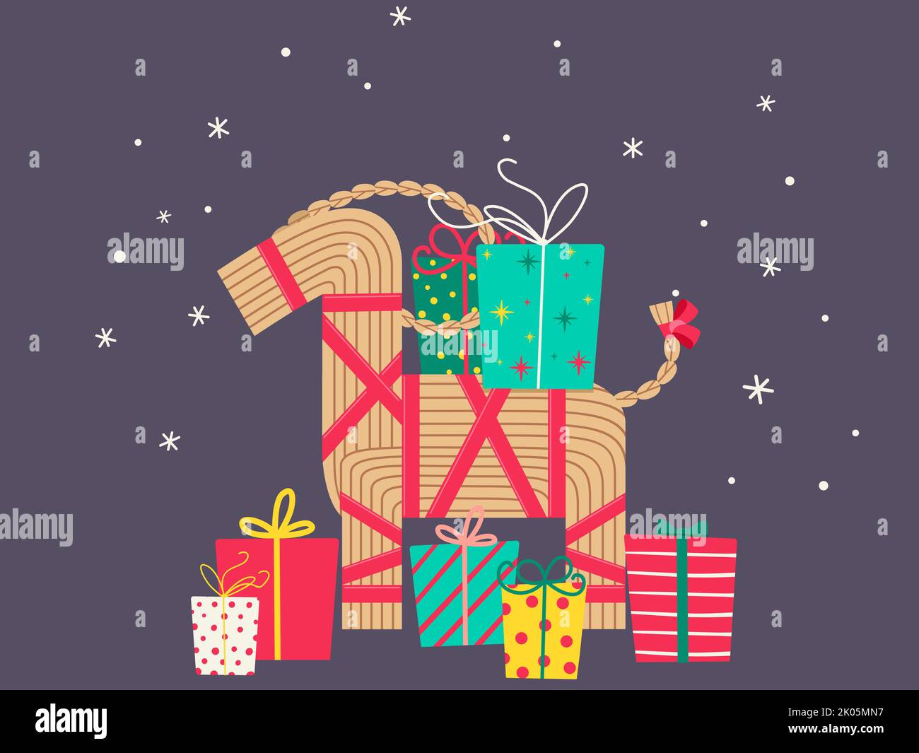 Illustration of Yule Goat with Gifts for Christmas in Sweden Stock ...