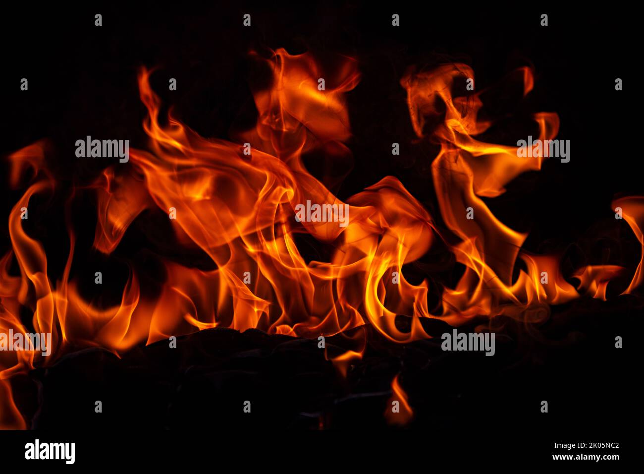 Fire flames on black background. Fire burn flame isolated, abstract ...