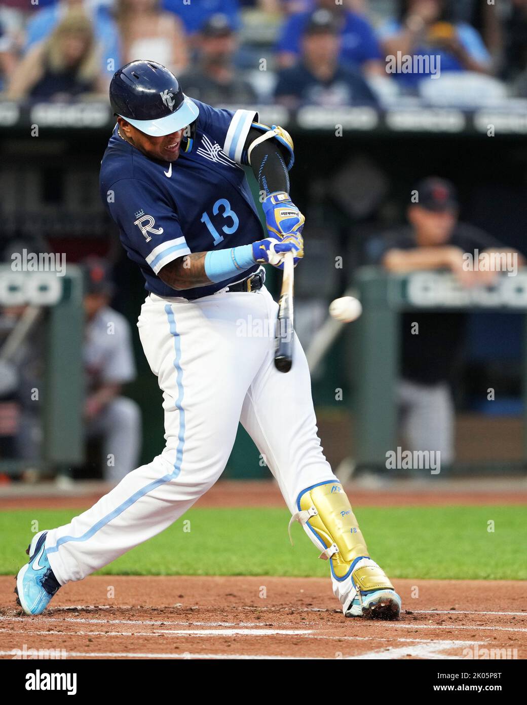 SEP 09, 2022: Kansas City Royals catcher Salvador Perez (13) hits a ...