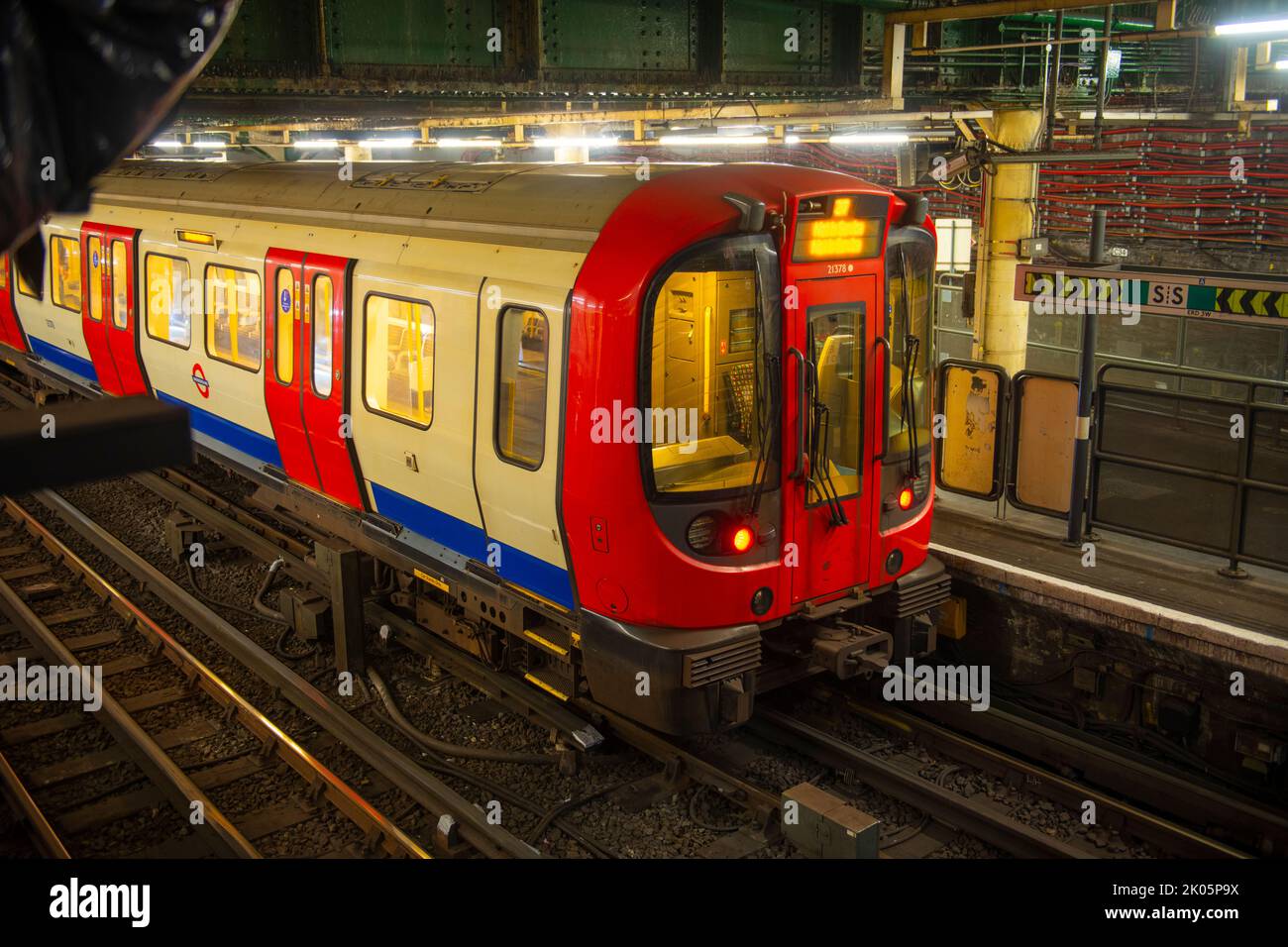 Subway Train Circle Line at Edgware Road in city of Westminster in ...