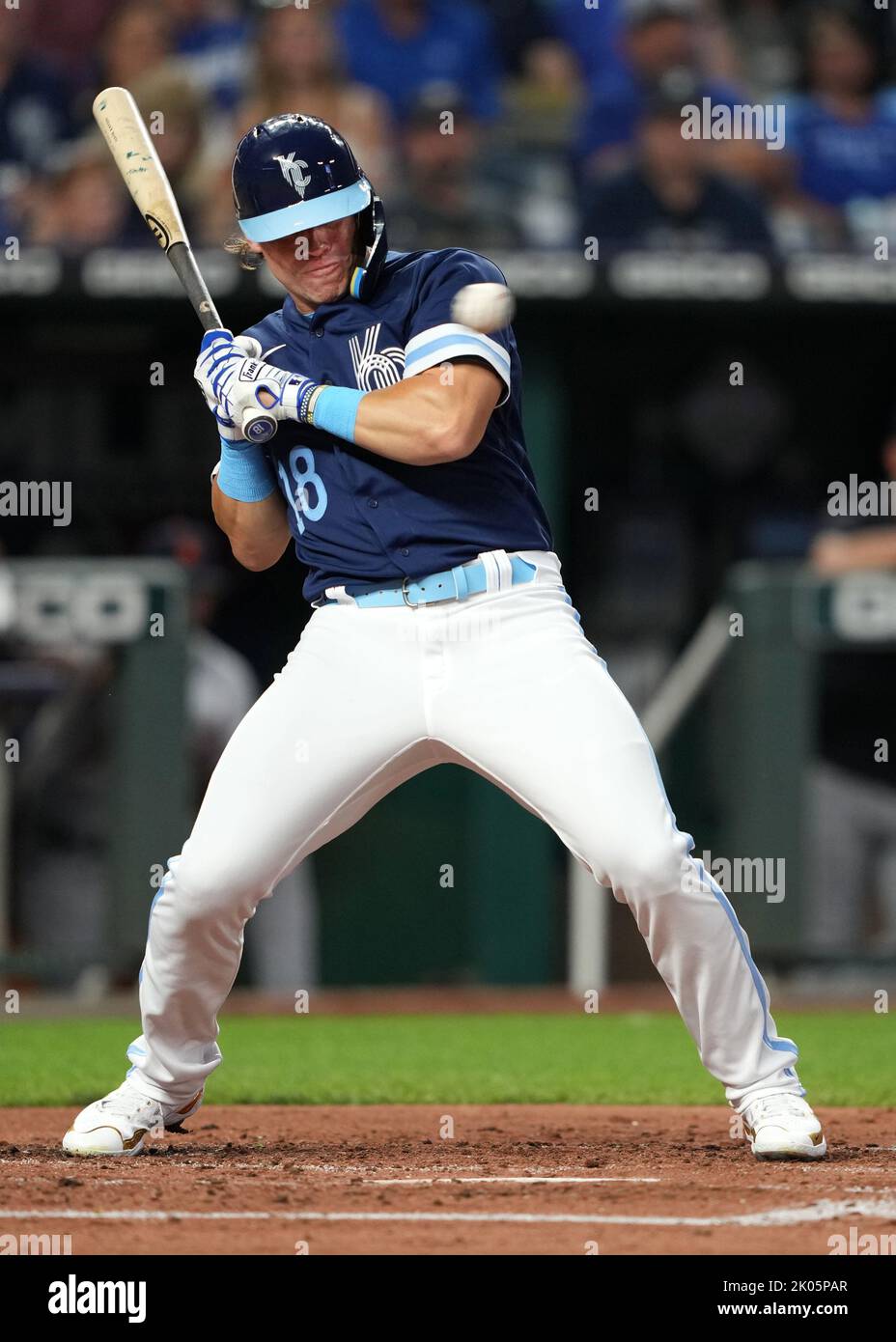 SEP 09, 2022: Kansas City Royals right fielder Nate Eaton (18) backs ...