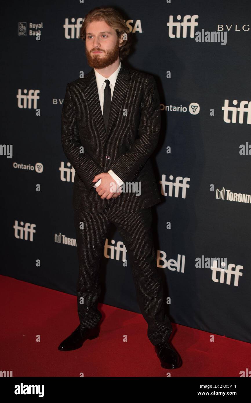 Actor Fred Hechinger poses for a photograph on the red carpet for the ...