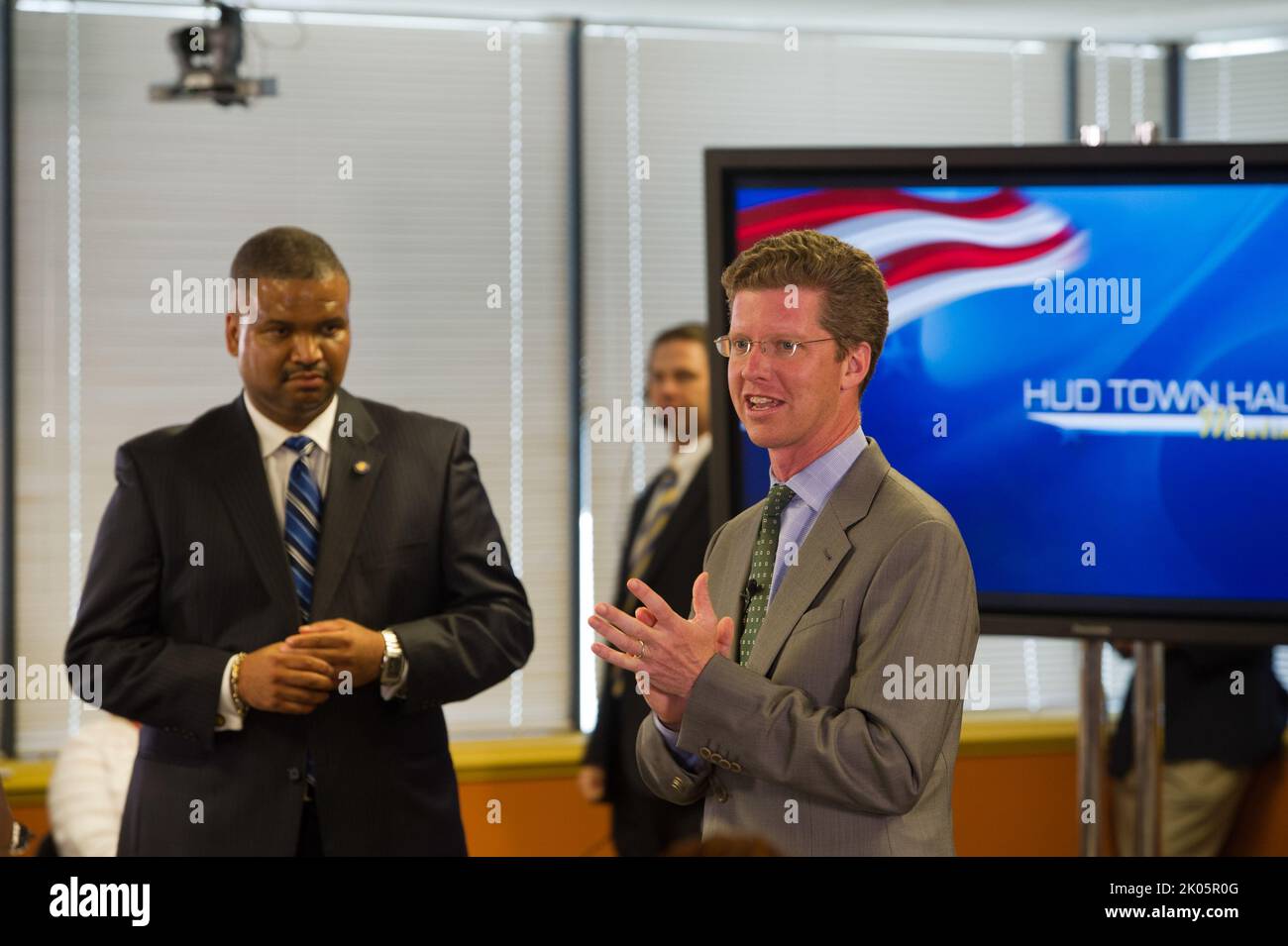 Atlanta, Georgia town hall meeting, with Secretary Shaun Donovan among ...