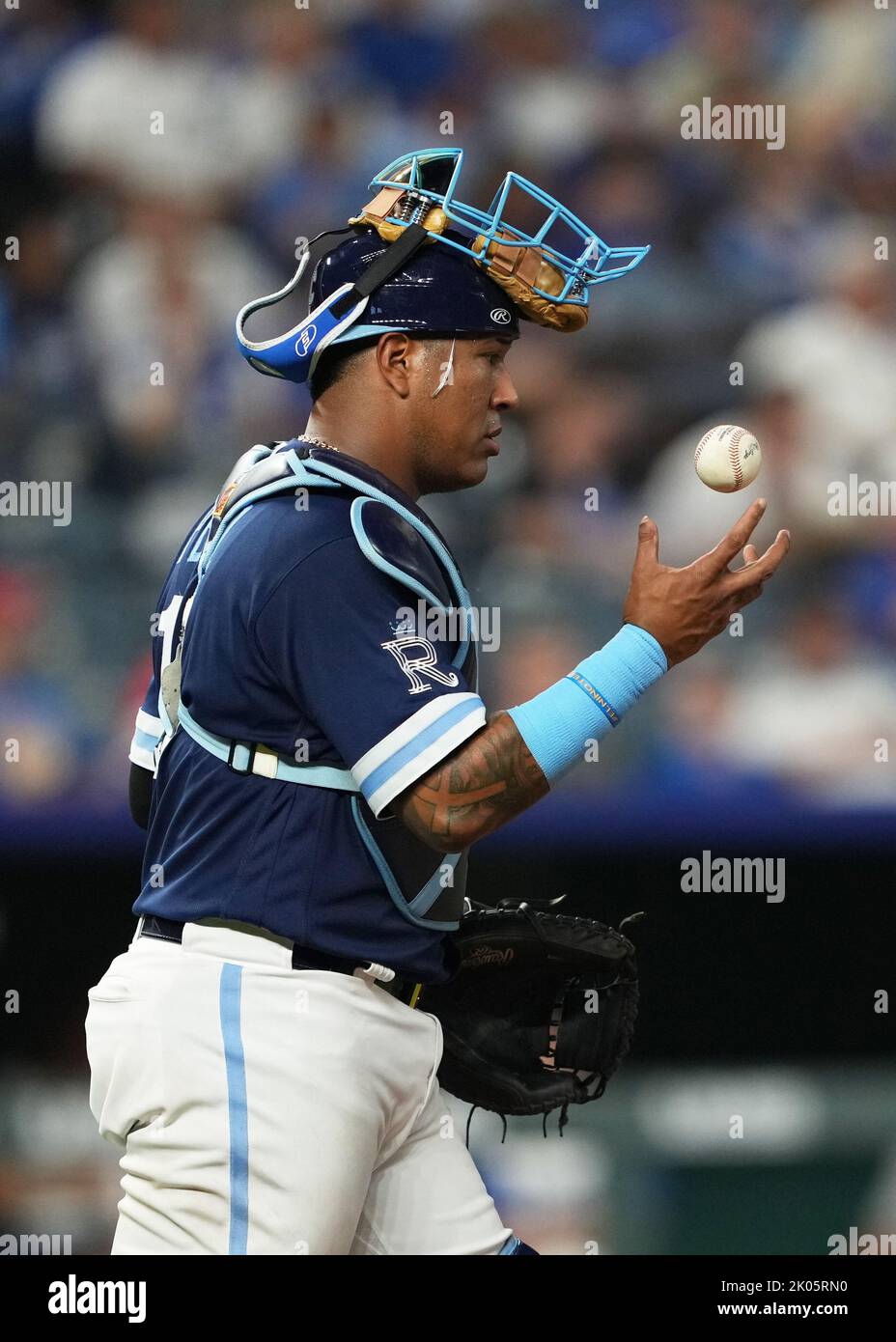 SEP 09, 2022: Kansas City Royals catcher Salvador Perez (13) brings the ...