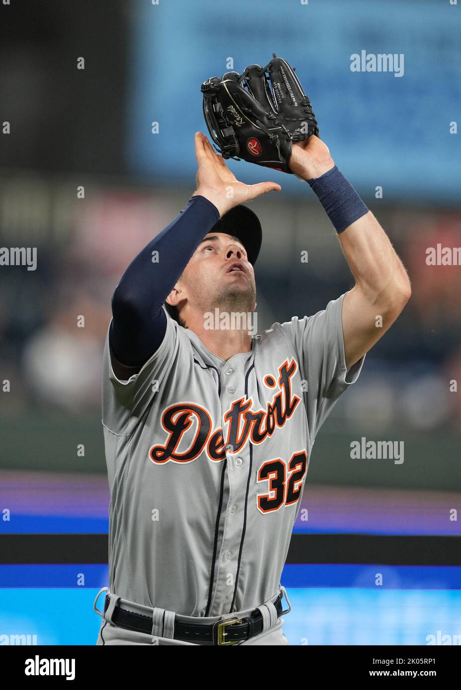 SEP 09, 2022: Detroit Tigers third baseman Ryan Kreidler (32) records ...