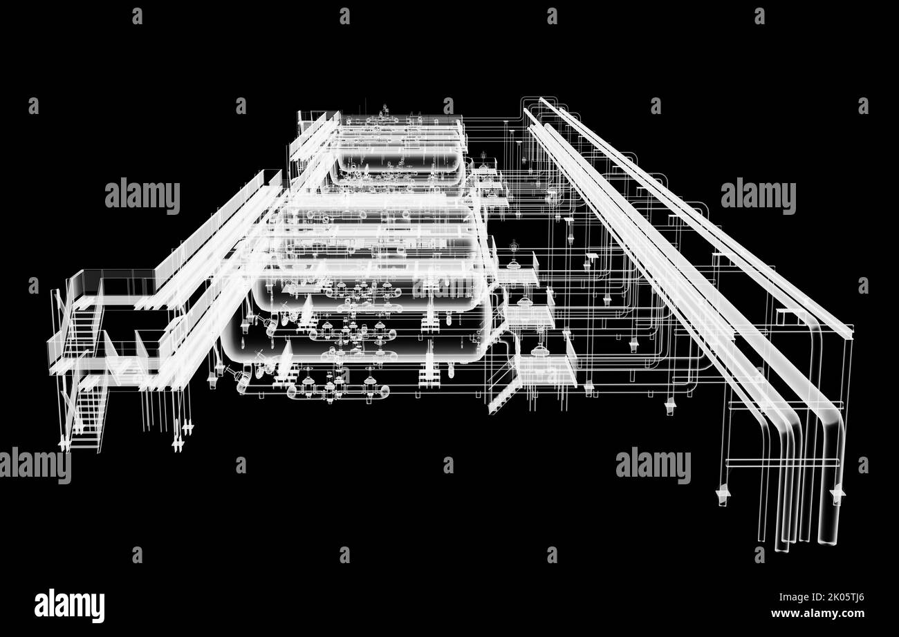 Industrial equipment. X-Ray render Stock Photo - Alamy