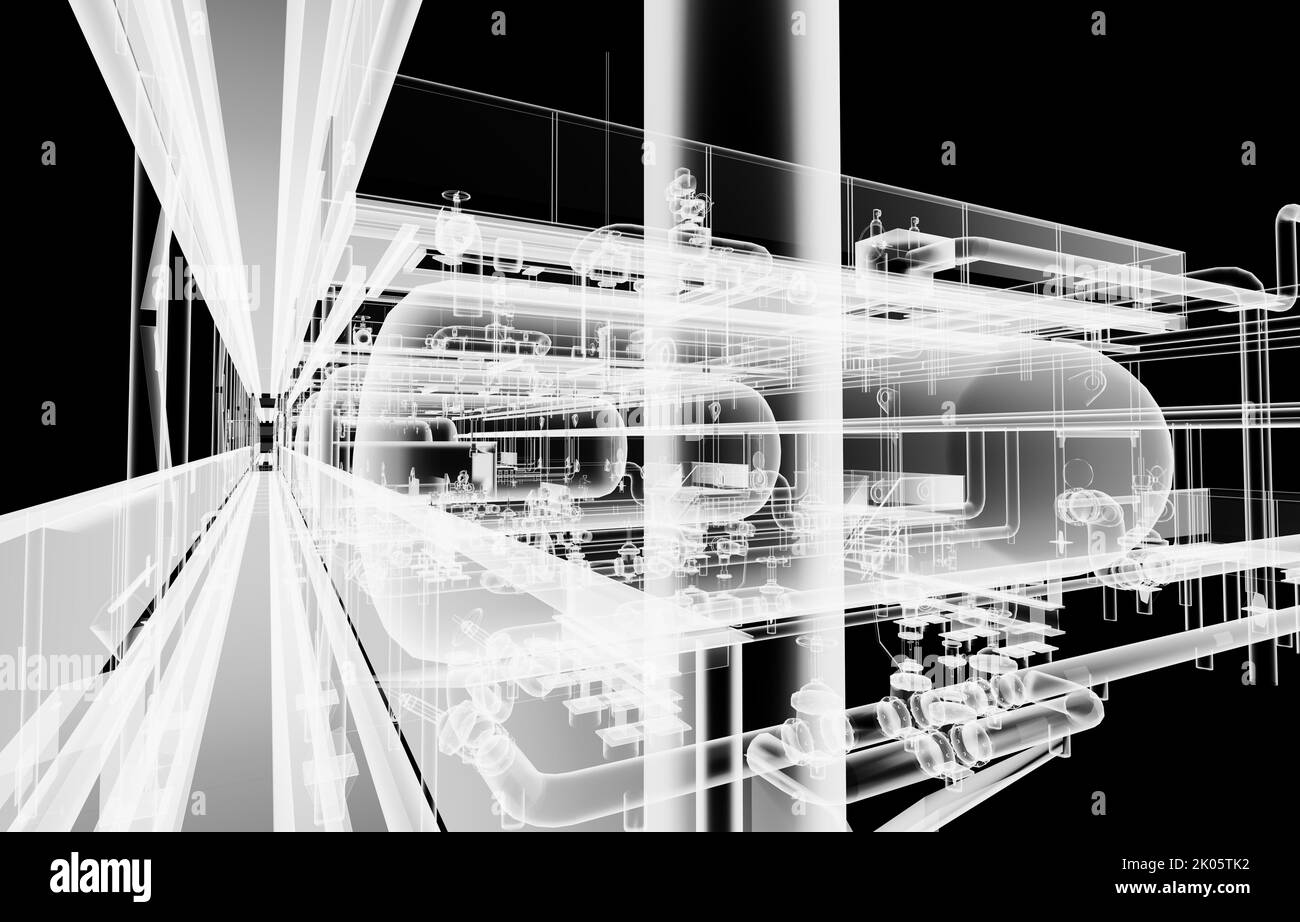 Industrial equipment. X-Ray render Stock Photo - Alamy