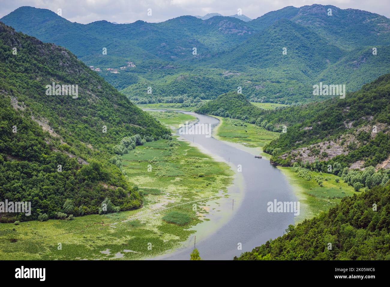Canyon of Rijeka Crnojevica river near the Skadar lake coast. One of the most famous views of ...