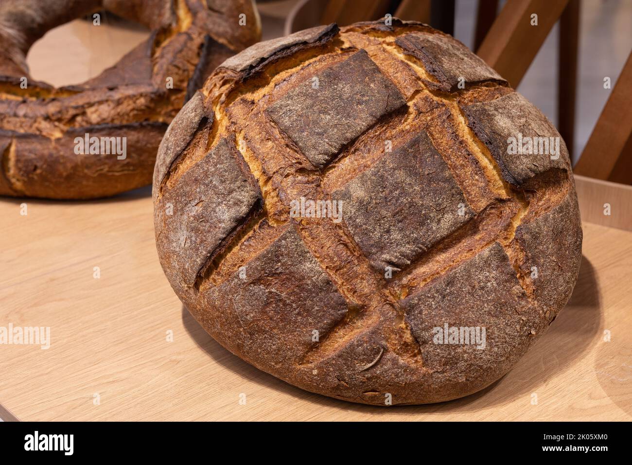 Traditional Rustic Italian Loaf of Bread “Pane Altamura” Stock Photo ...