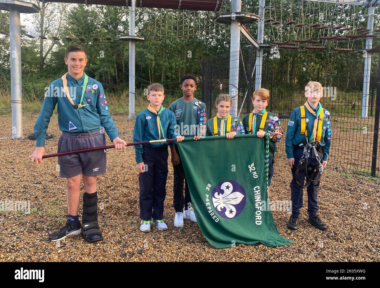 Scout members from (left to right) Oliver Piper, 12, Jakubas ...
