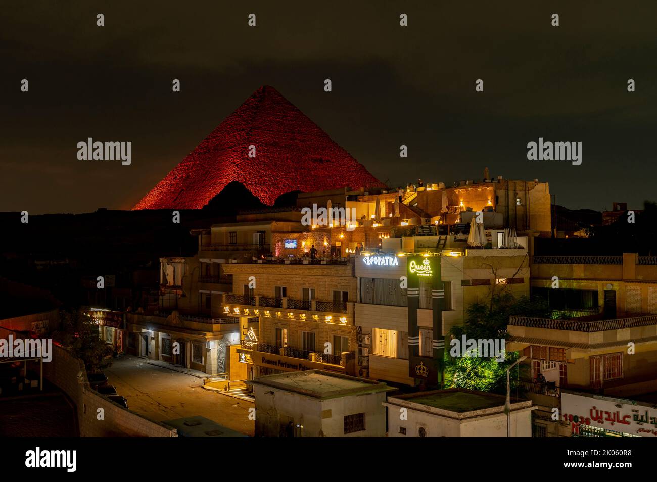 Cairo/ Egypt. 08/28/2022.View of a street in Cairo and the illuminated ...