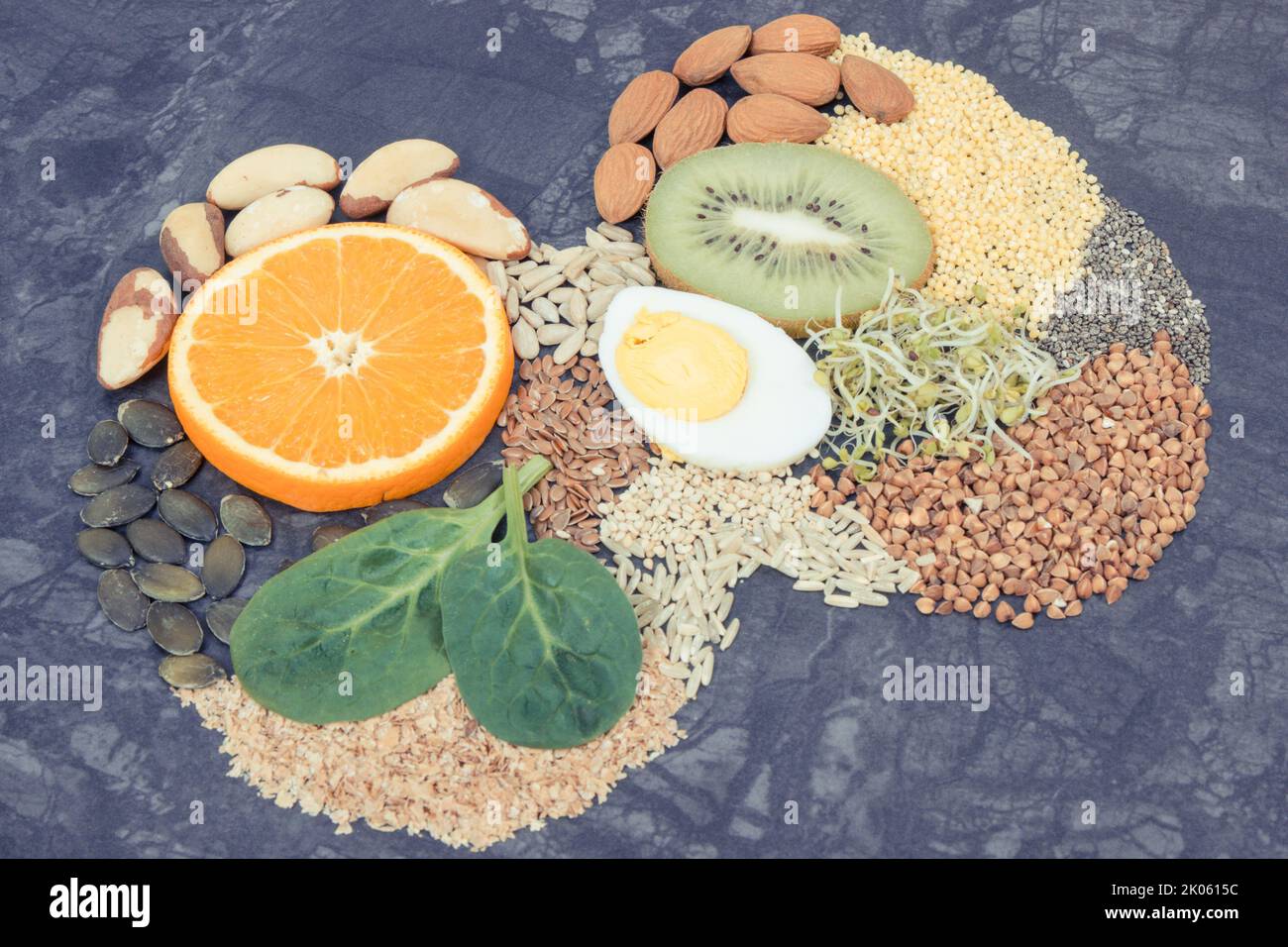 Nutritious natural ingredients, fruits and vegetables in shape of ...