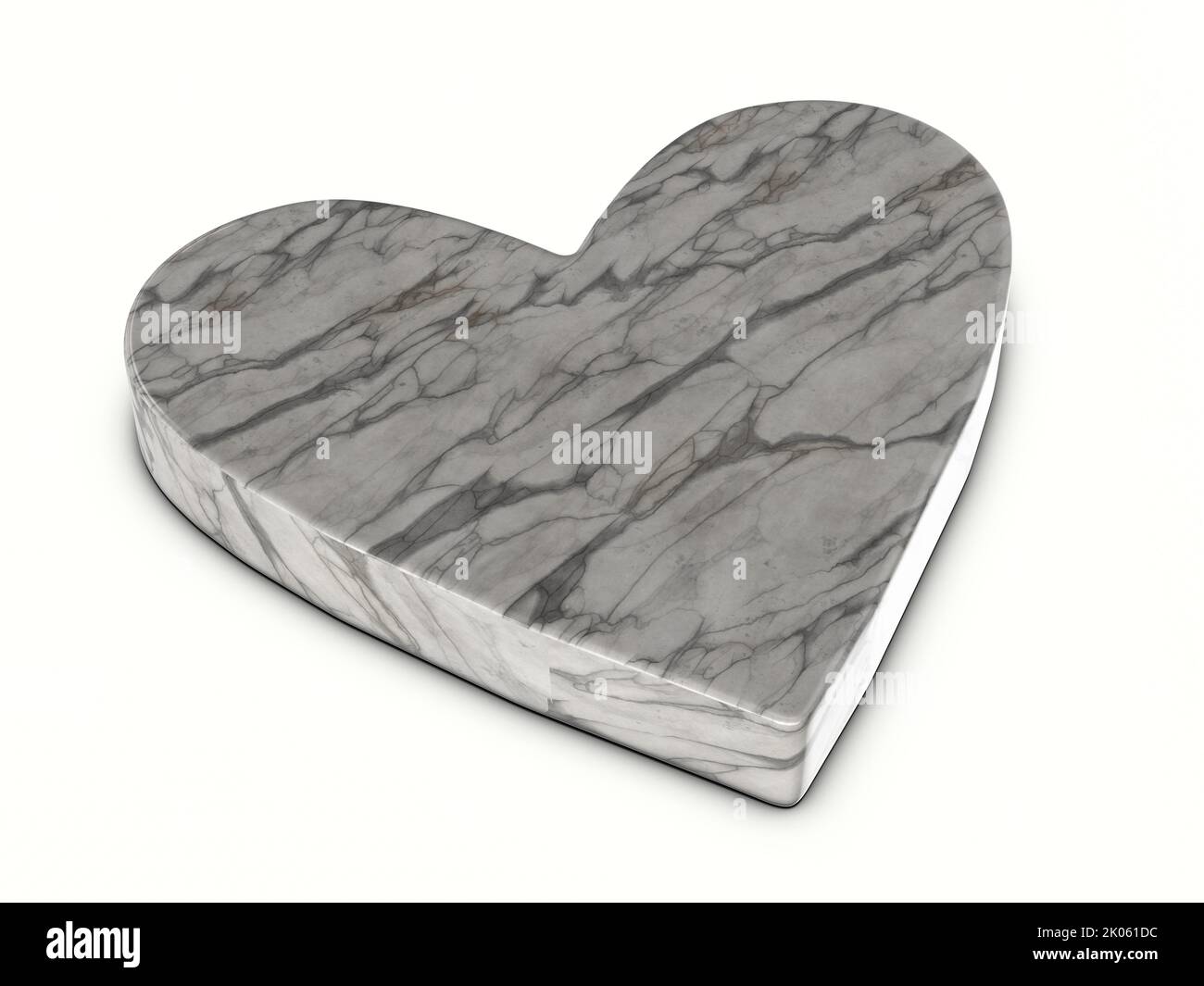 Marble heart symbol on a white background. 3d illustration Stock Photo ...
