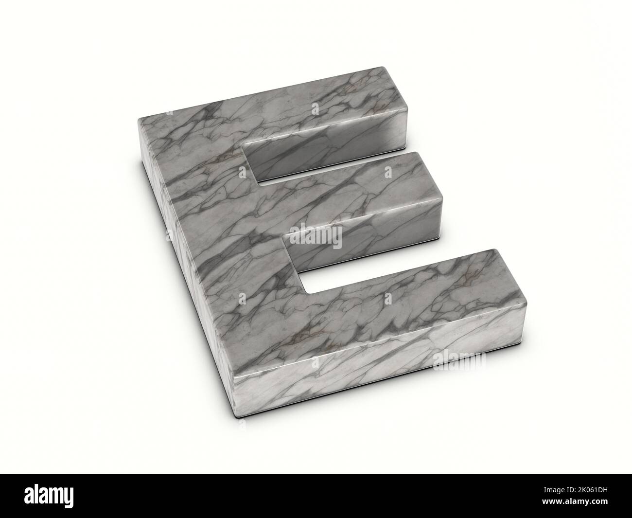 Marble letter E on a white background. 3d illustration Stock Photo - Alamy