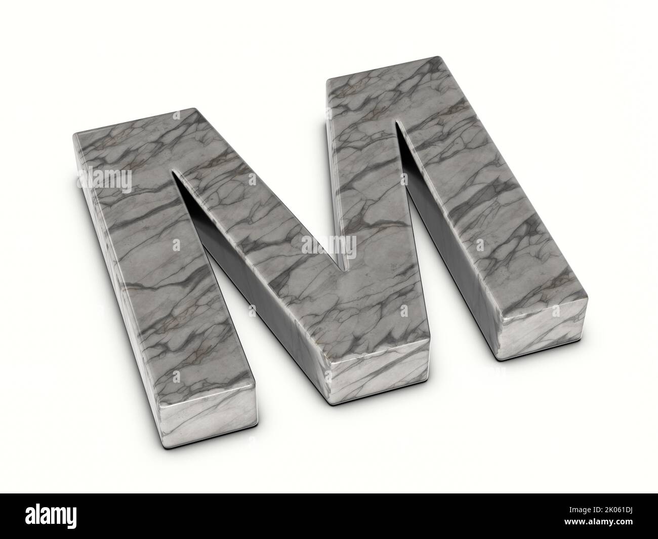 Marble letter M on a white background. 3d illustration Stock Photo - Alamy
