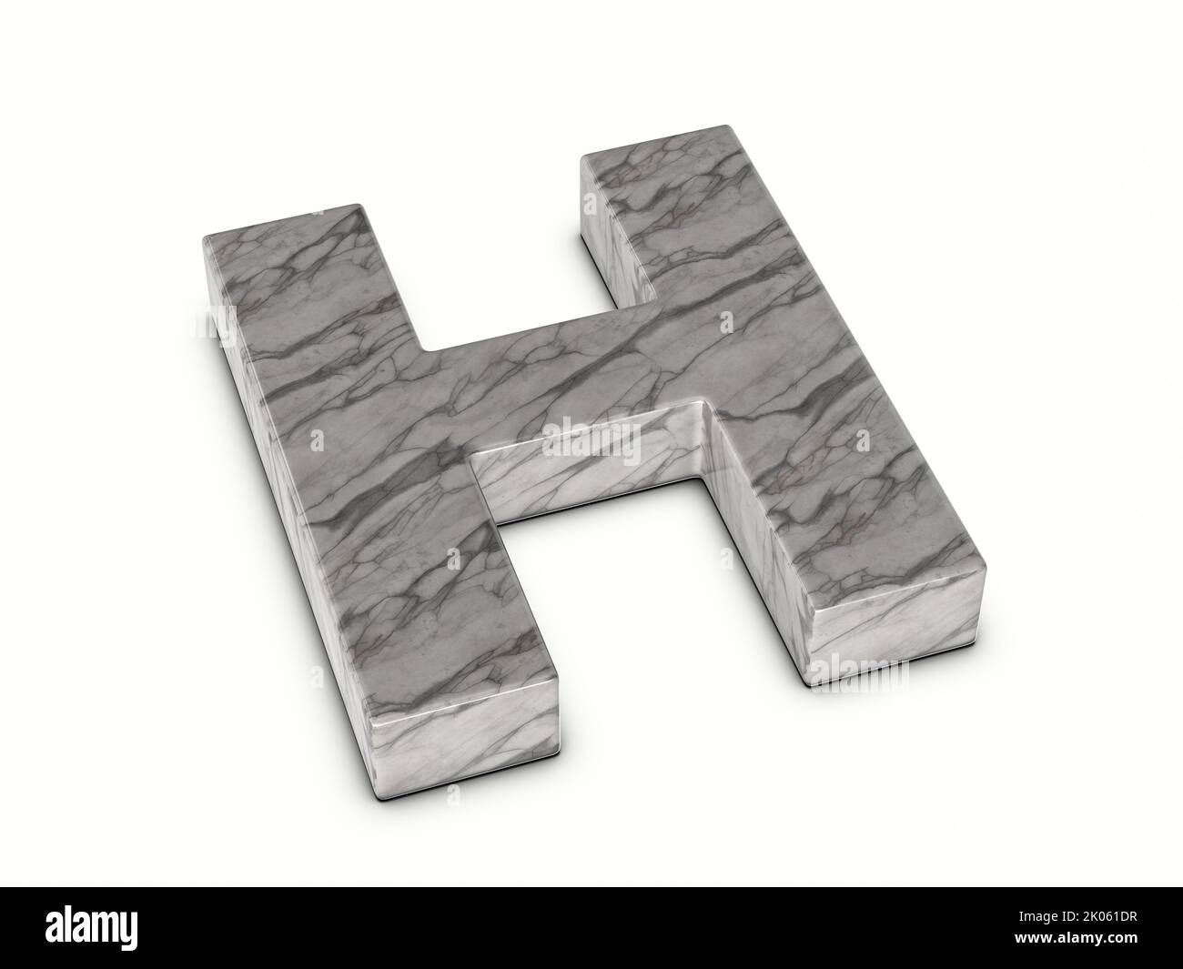 Marble letter H on a white background. 3d illustration Stock Photo - Alamy