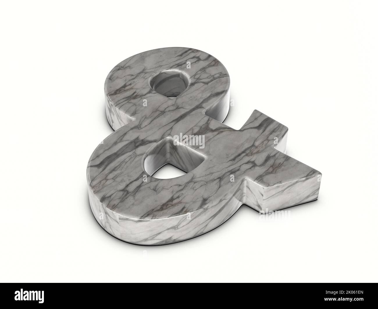Marble ampersand symbol on a white background. 3d illustration Stock ...
