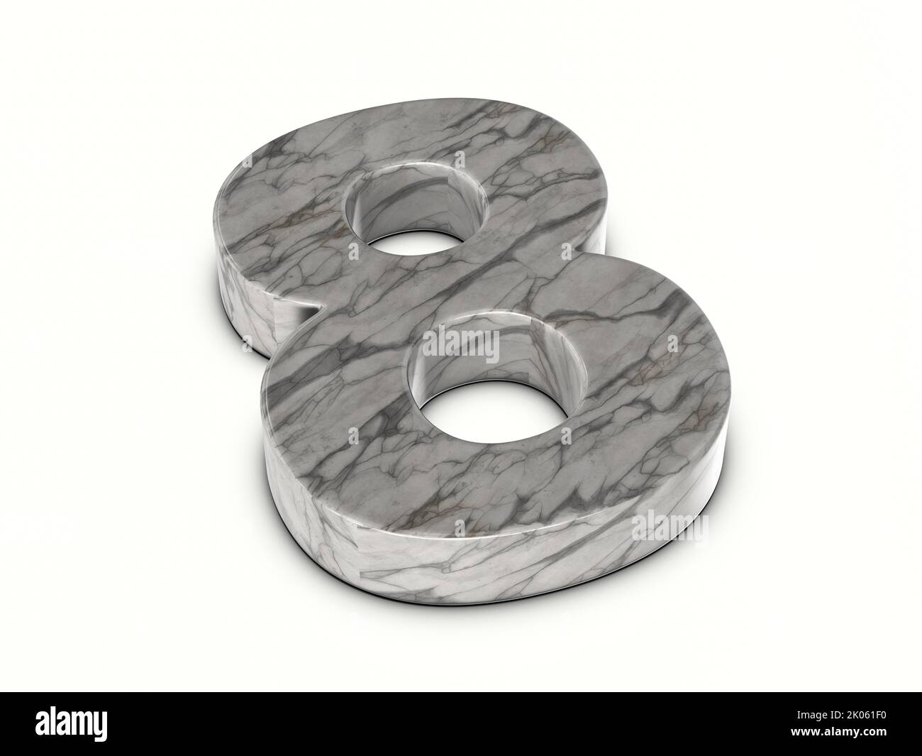 Marble number eight on a white background. 3d illustration Stock Photo ...