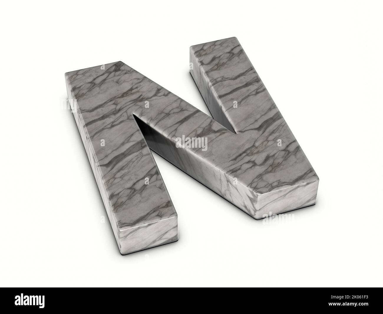 Marble letter N on a white background. 3d illustration Stock Photo - Alamy