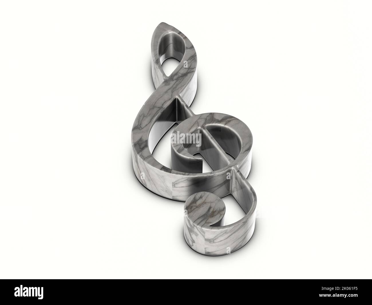 Marble music note symbol on a white background. 3d illustration Stock ...