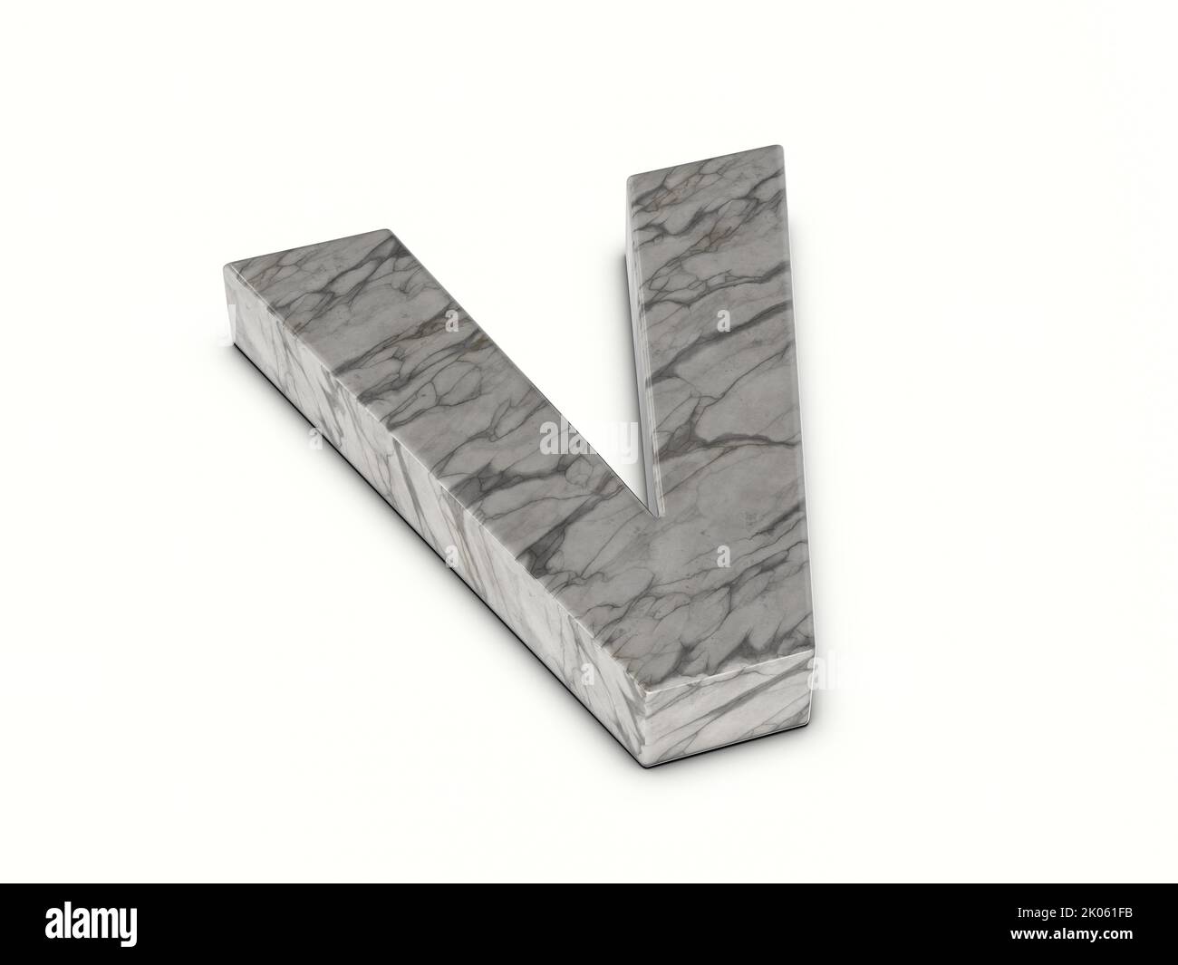 Marble letter V on a white background. 3d illustration Stock Photo - Alamy