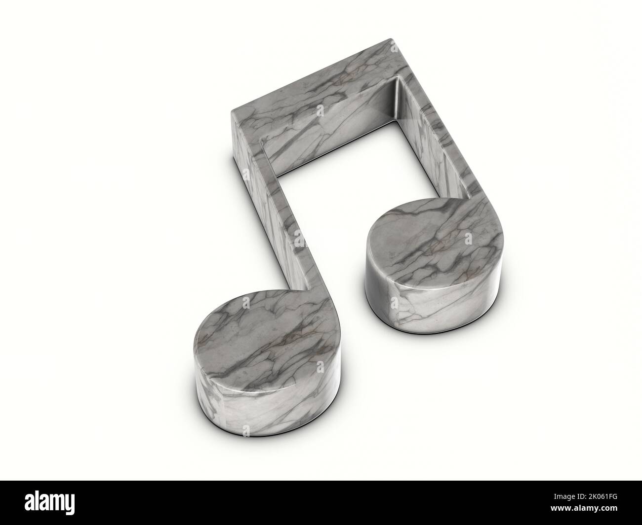 Marble music note symbol on a white background. 3d illustration Stock ...