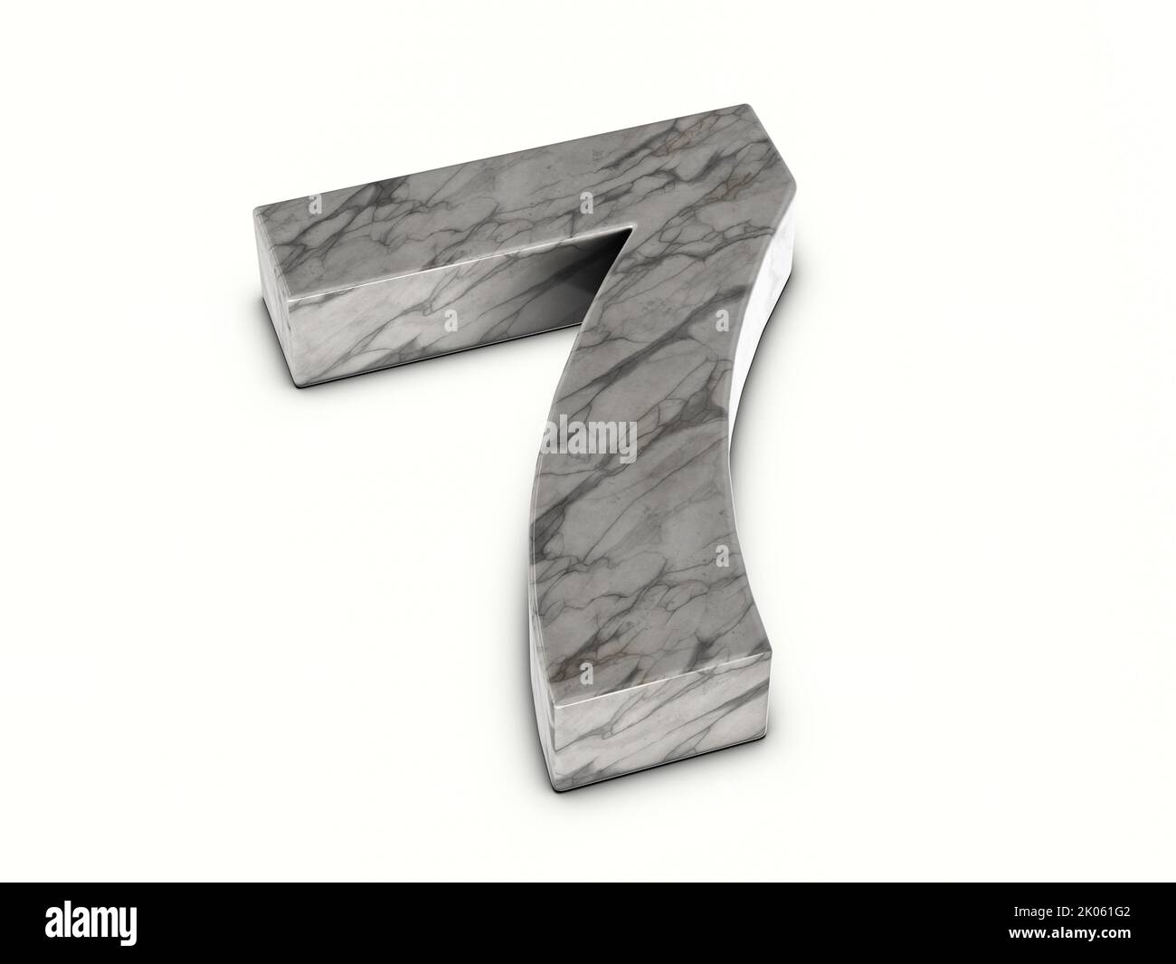 Marble number seven on a white background. 3d illustration Stock Photo ...
