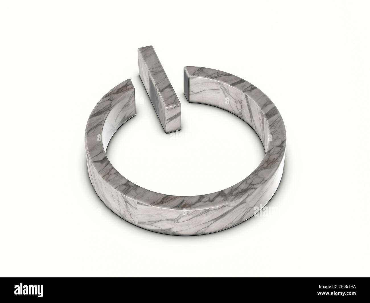 Marble power symbol on a white background. 3d illustration Stock Photo ...