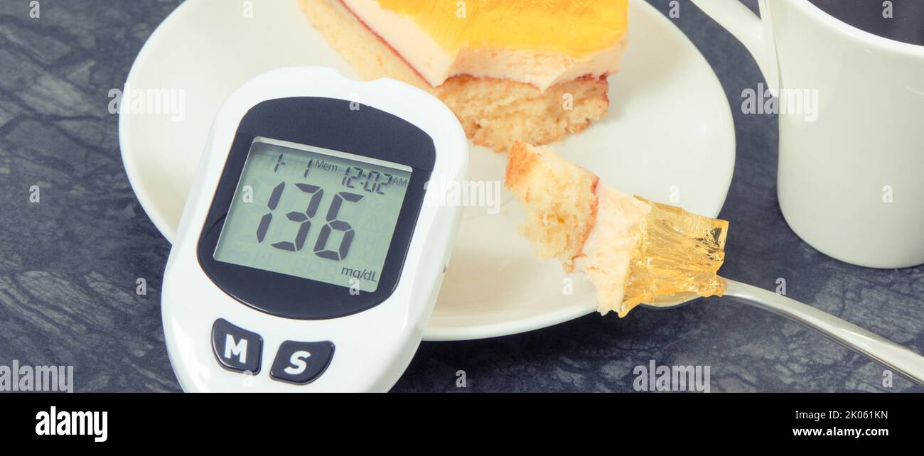 Glucose meter for checking and measuring sugar level, creamy sweet ...