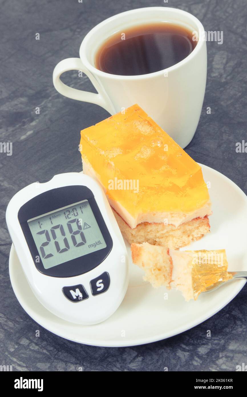 Glucose meter for checking and measuring sugar level, creamy sweet ...