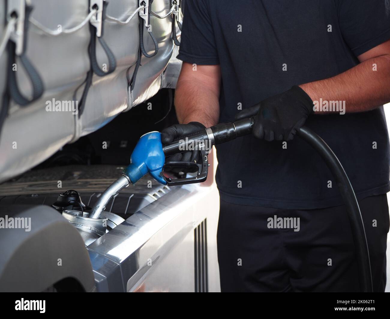 Petrol and diesel filling stations and cars Stock Photo - Alamy
