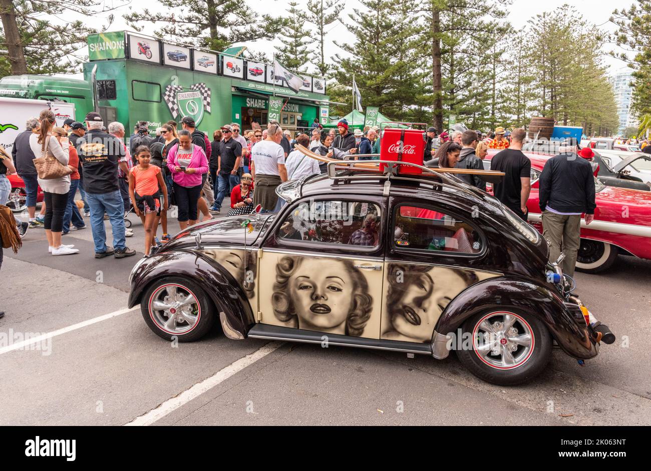 Marilyn Monroe artwork on the side of a classic Volkswagon Beetle at ...
