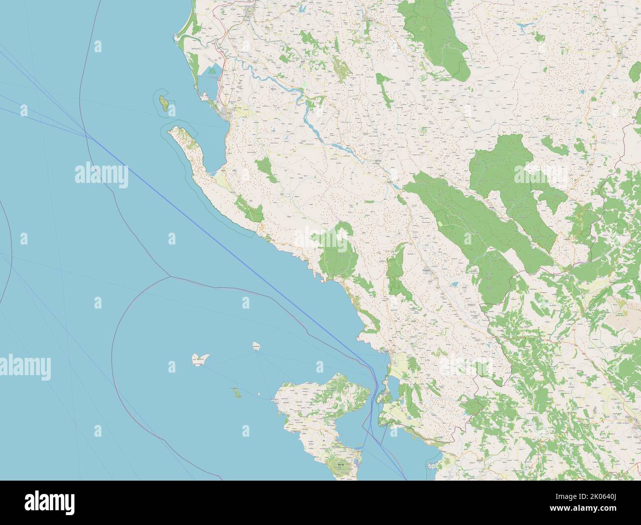 Vlore, county of Albania. Open Street Map Stock Photo - Alamy