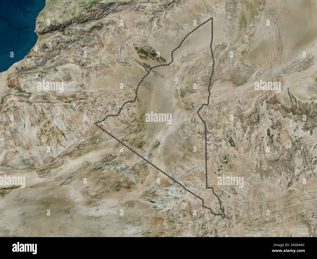 Adrar, province of Algeria. High resolution satellite map Stock Photo ...