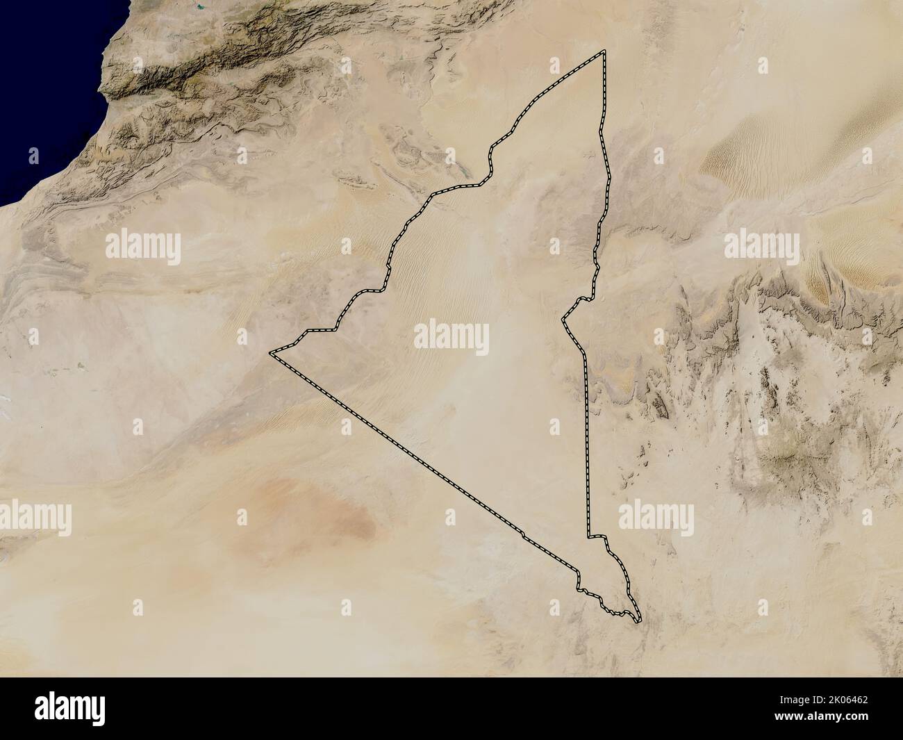 Adrar, province of Algeria. Low resolution satellite map Stock Photo ...
