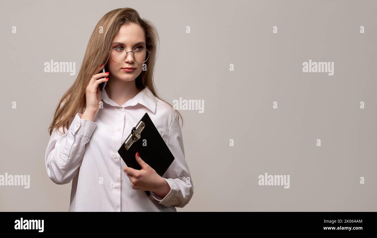 Woman phone call business hi-res stock photography and images - Alamy