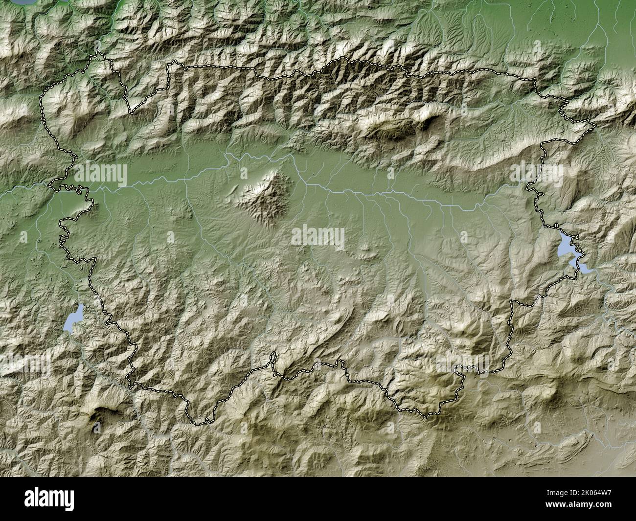 Ain Defla, province of Algeria. Elevation map colored in wiki style ...