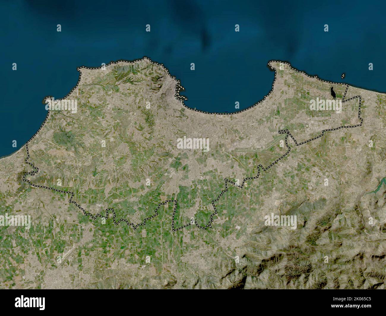 Alger, province of Algeria. Low resolution satellite map Stock Photo ...