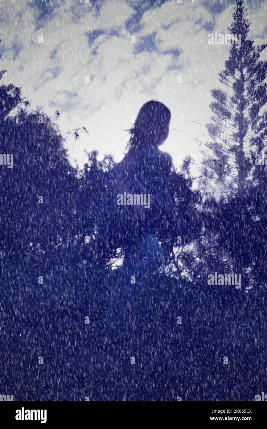 RUNAWAY CHILD ON A STORMY DAY Stock Photo - Alamy