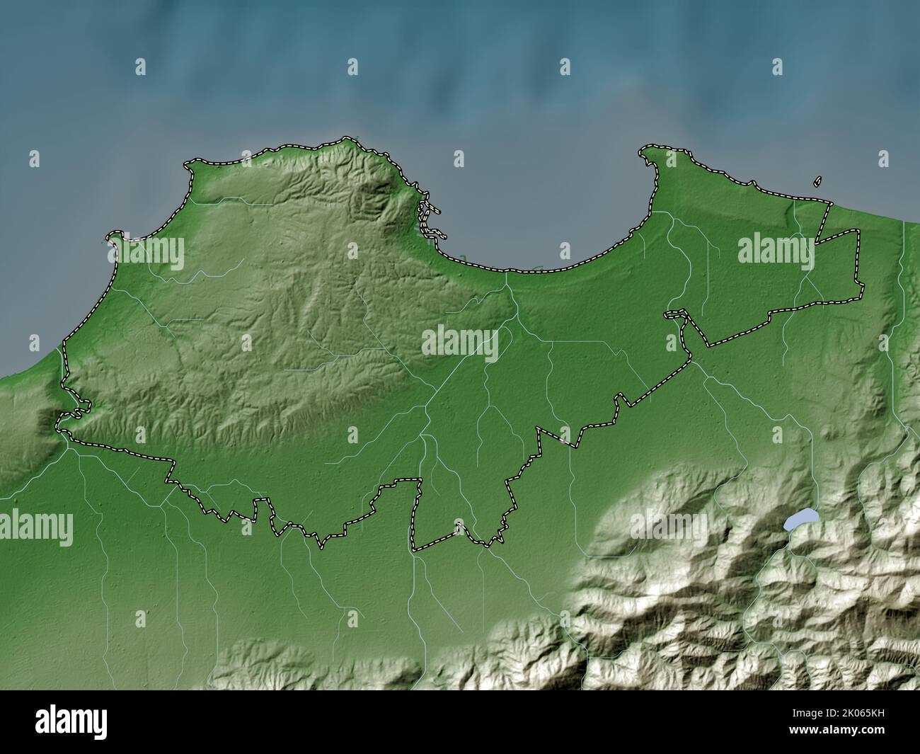 Alger, province of Algeria. Elevation map colored in wiki style with ...