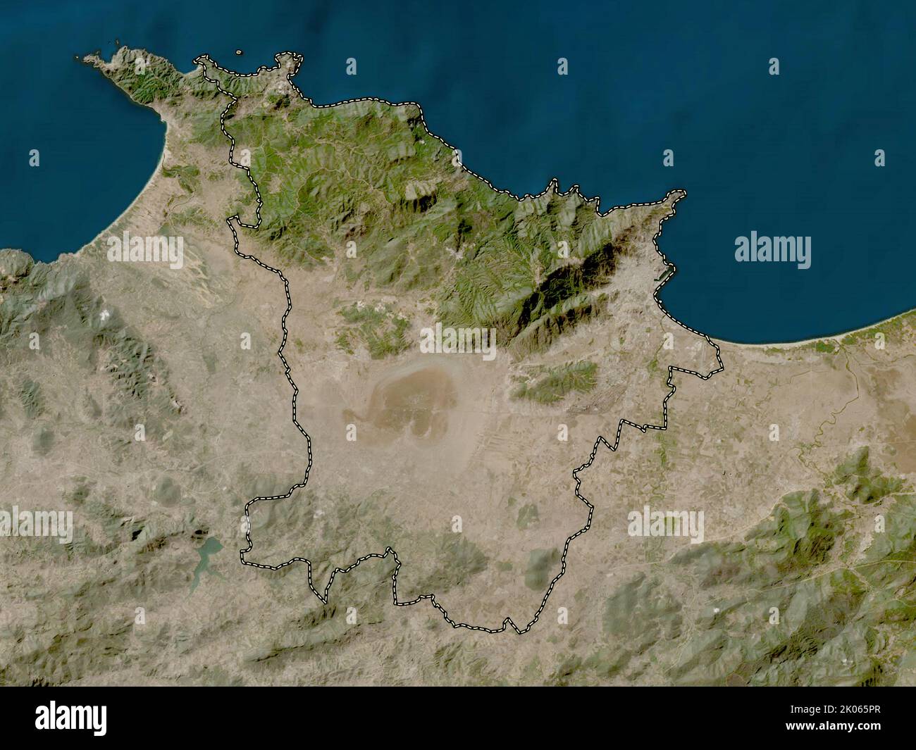 Annaba, province of Algeria. Low resolution satellite map Stock Photo ...