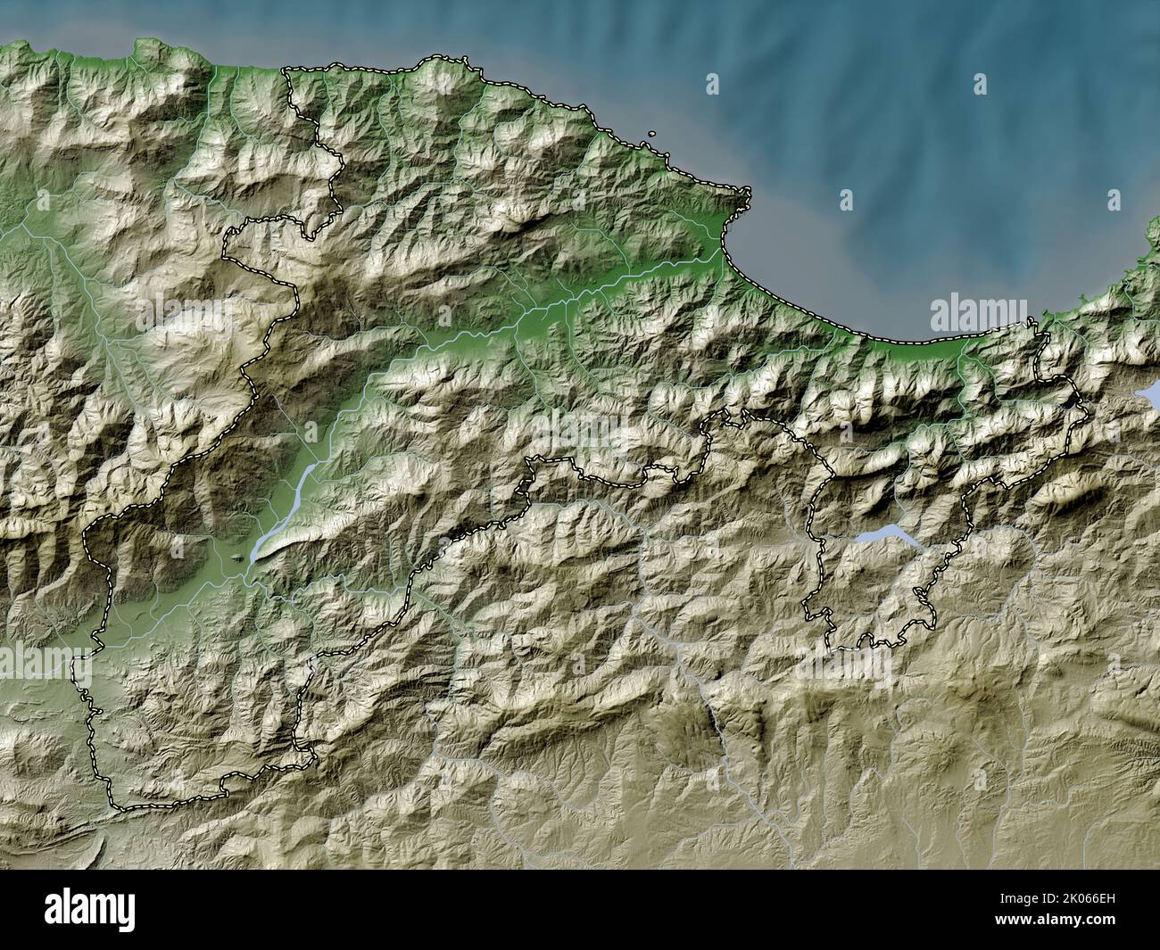 Bejaia, province of Algeria. Elevation map colored in wiki style with ...